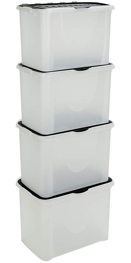 Argos Home 70 Lt Plastic Storage Box With Flip Lid- Set of 4 - ShopStyle