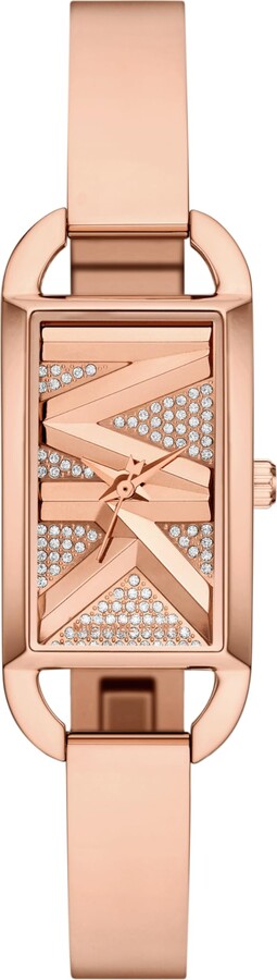 Michael Kors Women's Empire Three-Hand Rose Gold-Tone Stainless Steel ...