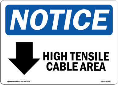 SignMission High Tensile Cable Area [Down Arrow] Sign with Symbol ...
