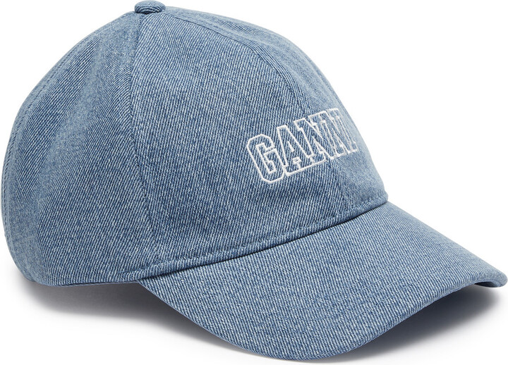 Ganni Logo-embroidered Denim cap - ShopStyle Hats
