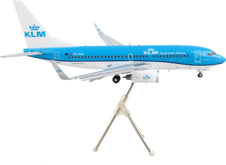 Boeing 737-700 Commercial Aircraft with Flaps Down "KLM Royal Dutch Airlines" Blue with White ...
