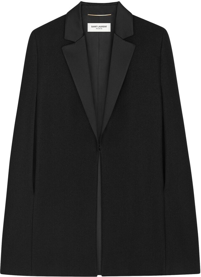 Saint Laurent Wool-Blend Tuxedo Cape - ShopStyle