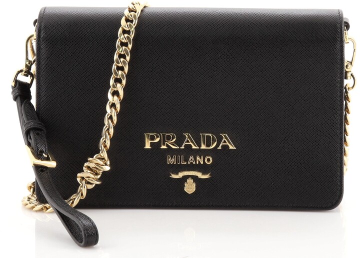 Prada Chain Wallet Crossbody Saffiano Leather - ShopStyle