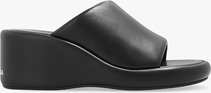 Balenciaga ‘Rise’ Wedge Slides - Black - ShopStyle