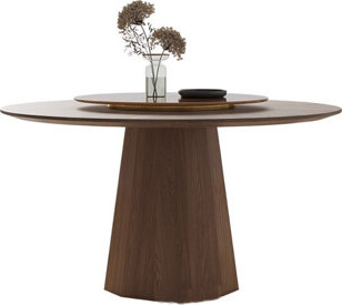 STAR BANNER Vintage Solid Wood Round Dining Table With Turntab Round ...