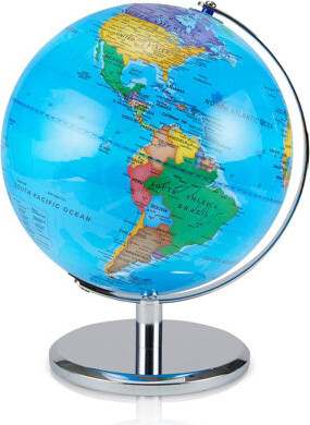 Latitude Run LED Illuminated Globe Of The World With Sturdy Chrome ...
