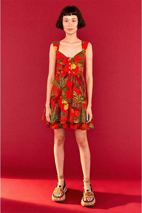 Farm Rio Forest Birds Mini Dress - ShopStyle