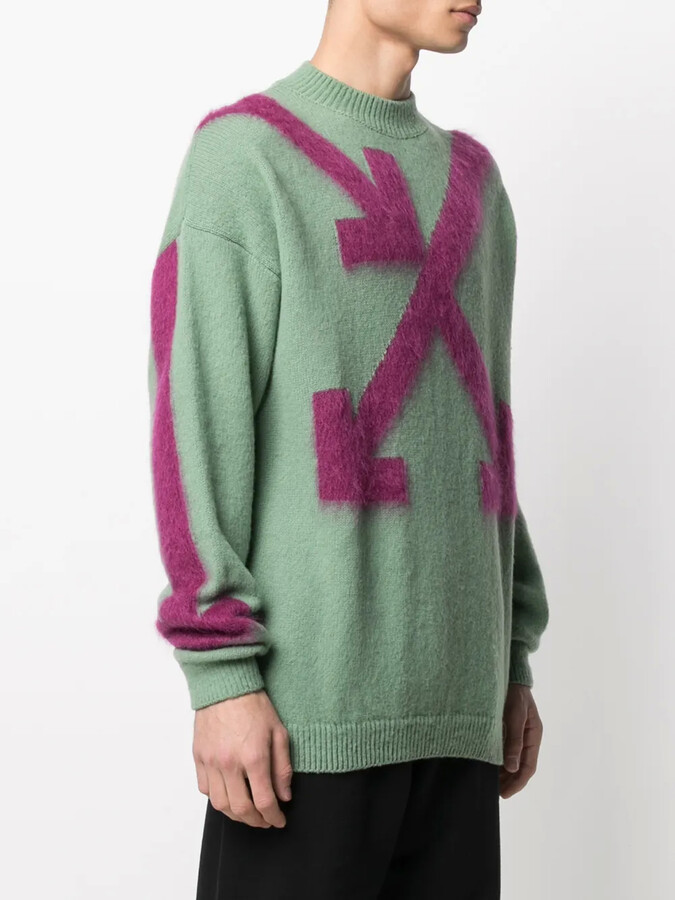 Off-White intarsia Arrow jumper - ShopStyle Crewneck Sweaters