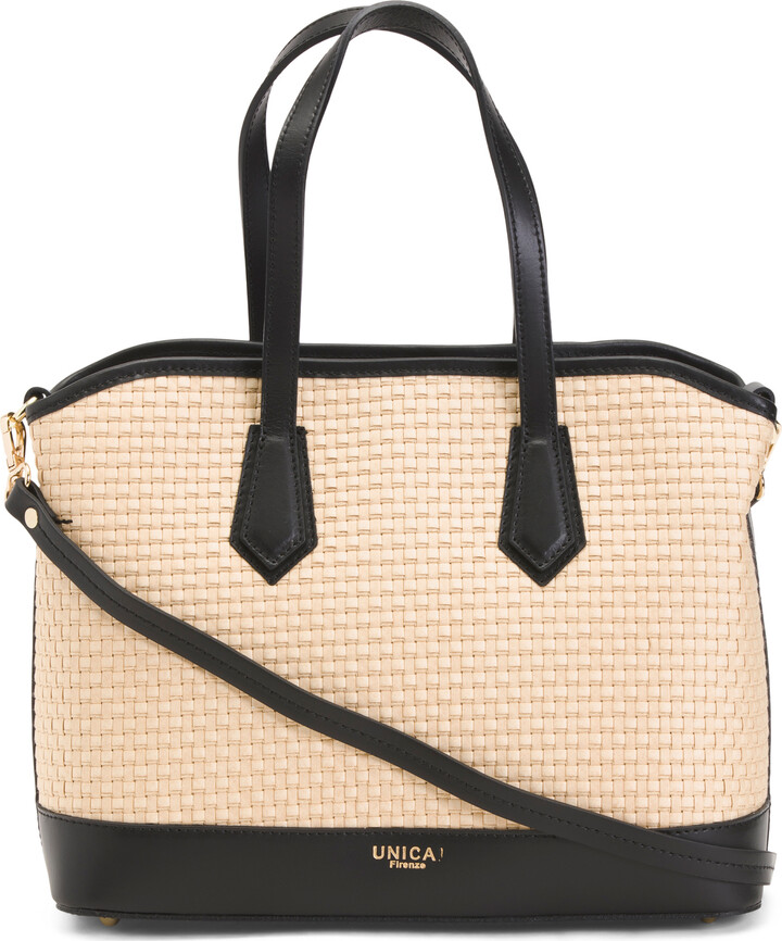 Cheval Made In Italy Woven Raffia Tote With Leather Handles - ShopStyle ...