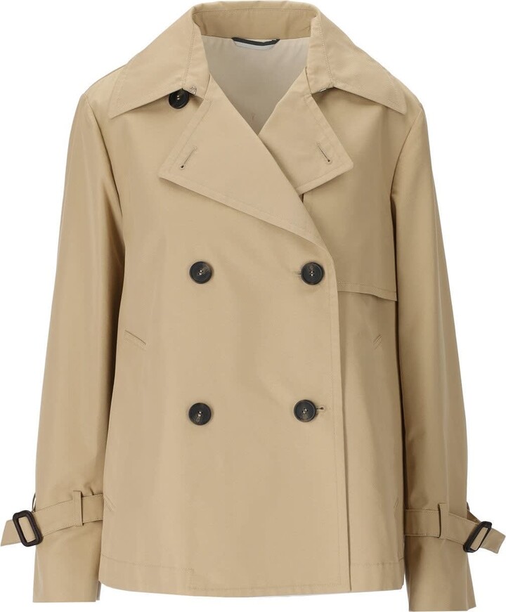 Weekend Max Mara Biglia Beige Short Trench Coat - ShopStyle