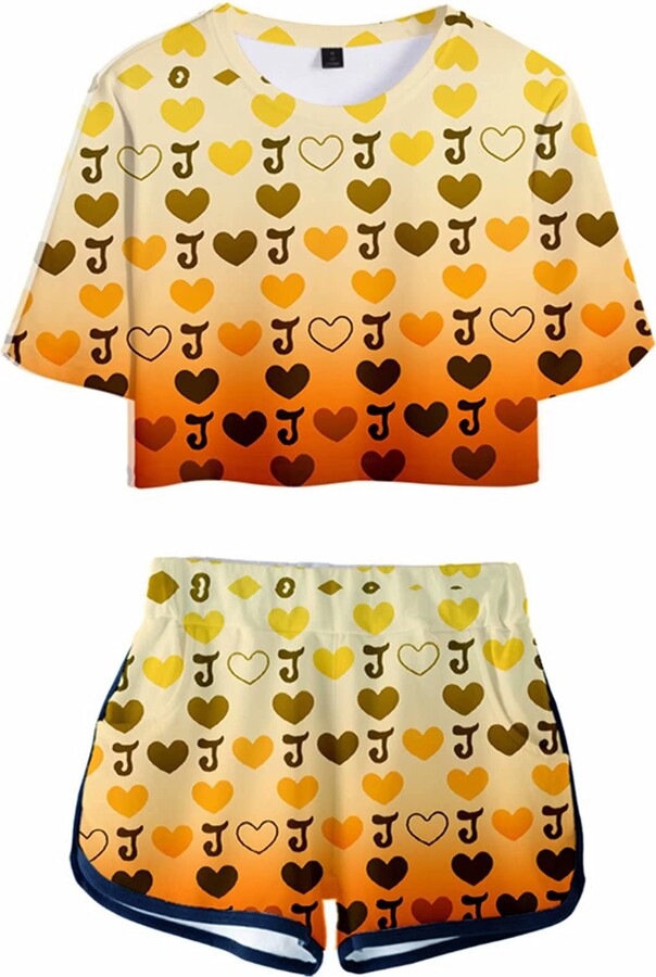 Giron Womens JoJo's Bizarre Adventure Tracksuits Summer Short Sleeve ...