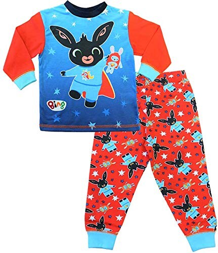 Bing Bunny Boys CBeebies Bing Pyjamas Bing and Hoppity PJs Red Blue (18 ...