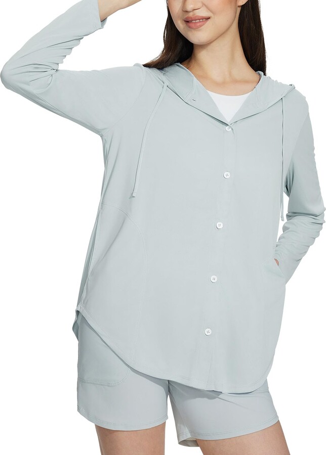 BALEAF Women's Rashguard Swimsuit Long Sleeve Zip Front Rashguard Sun Protection Swim Shirts UPF ...