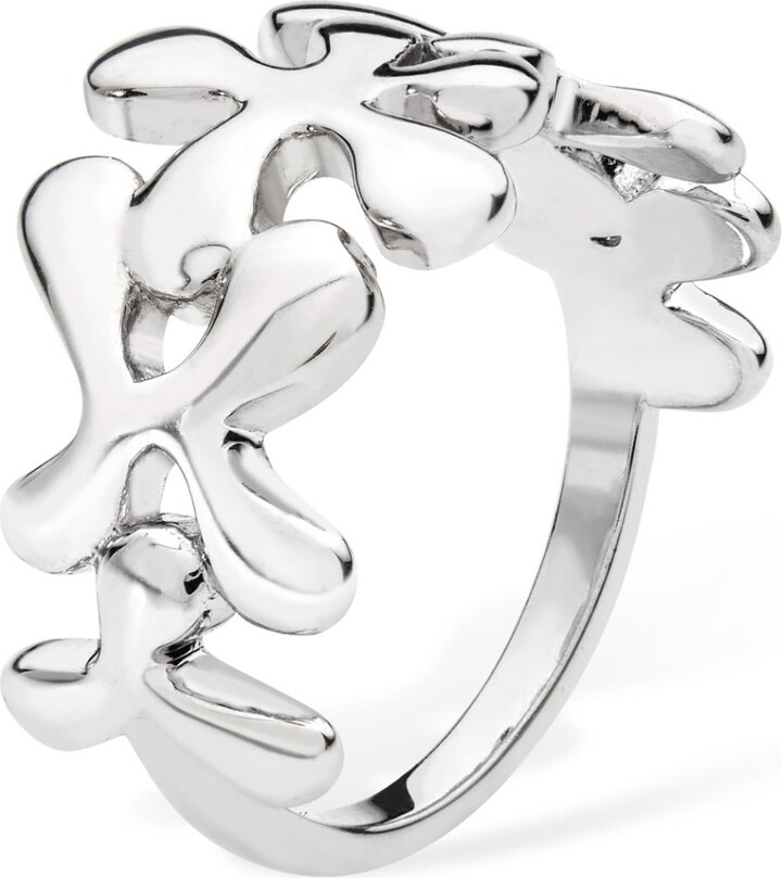 Lucy Quartermaine Women's Solid Sterling Silver Splash Half Ring ...