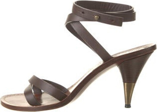 Chanel Interlocking CC Logo Leather Sandals - ShopStyle