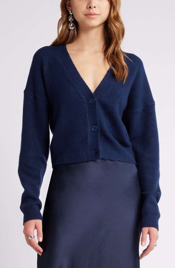 Open Edit Crop Cardigan - ShopStyle