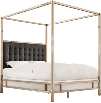 Mercury Row Pettaway Tufted Upholstered Low Profile Canopy Bed - ShopStyle
