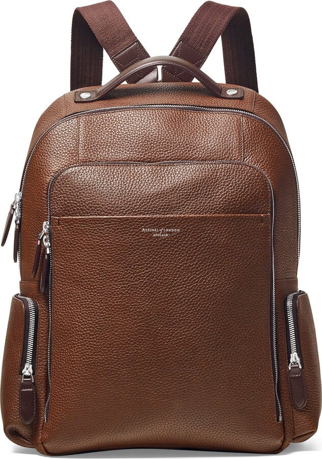 Aspinal of London Pebble Leather Reporter Zipped Backpack - ShopStyle