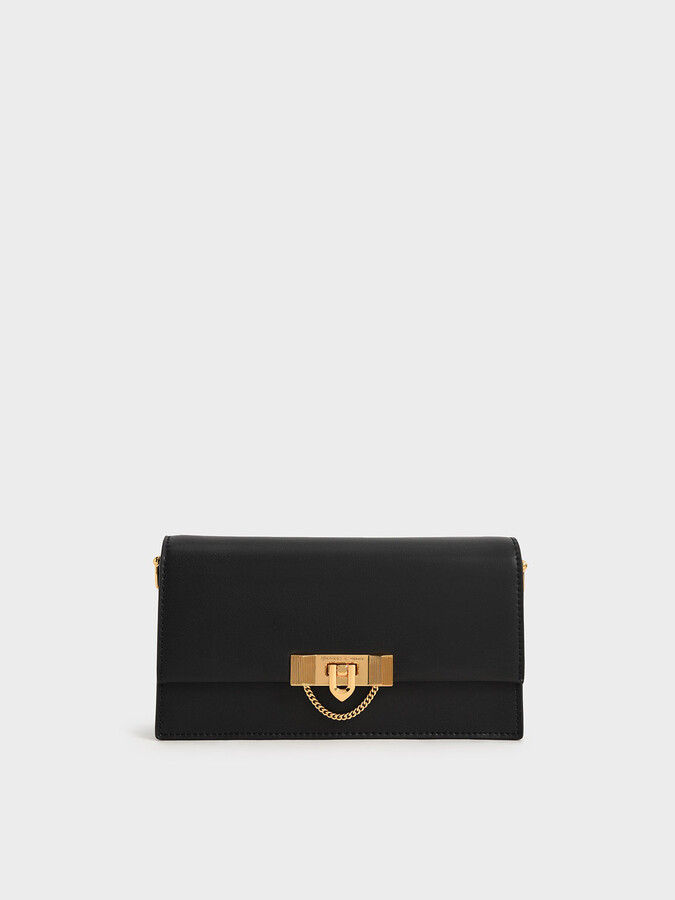 Charles & Keith Tallulah Metallic Push-Lock Wallet - ShopStyle