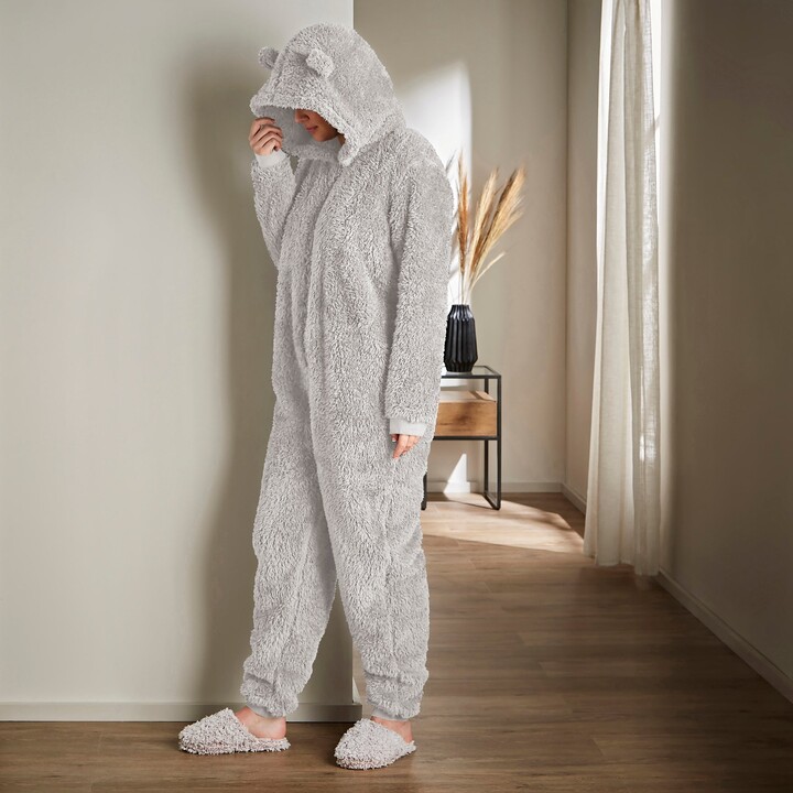 Teddy Bear So Soft Onesie Teddy Silver - ShopStyle Robes