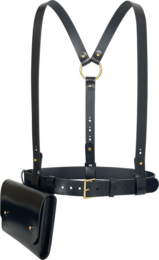 Haute Cuir Black Leather Envelope Harness Bag - ShopStyle