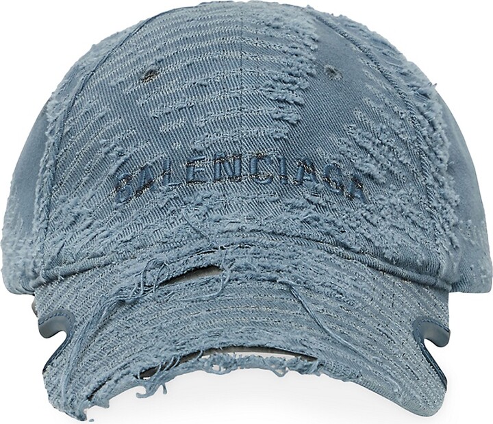 Balenciaga Laser Destroyed Cap - Faded Blue - Size Small - ShopStyle Hats