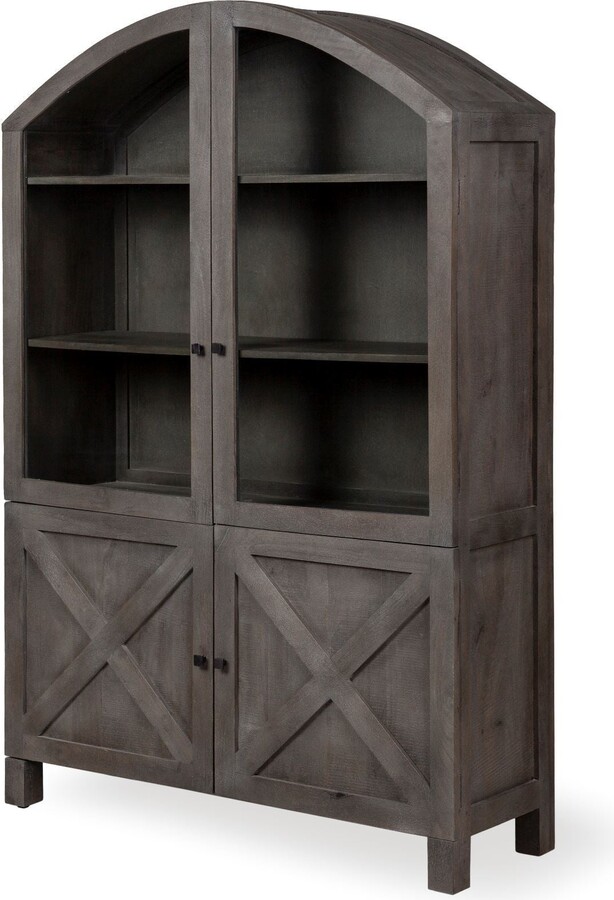 Mercana Home Barrett Dark Grey Solid Wood Display Cabinet - ShopStyle ...