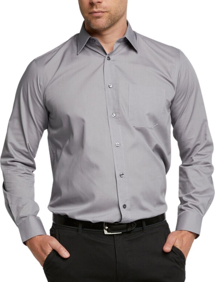 Double Two Men's Shirts Long Sleeve Smart Casual Regular Fit Wedding ...