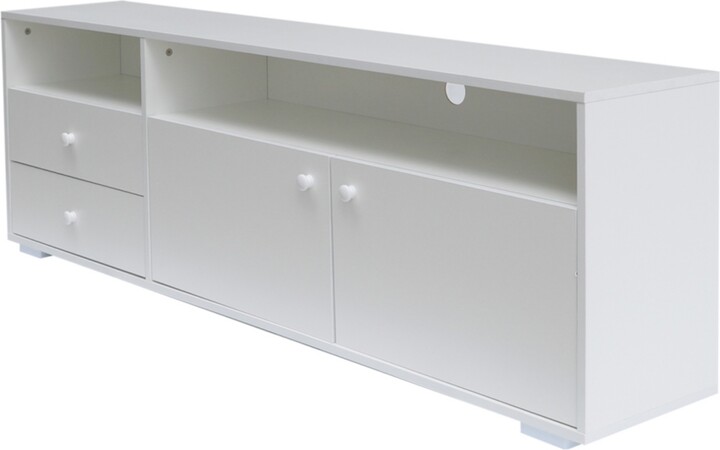 Simplie Fun 62.99 inch modern style multi-storage space white slide ...