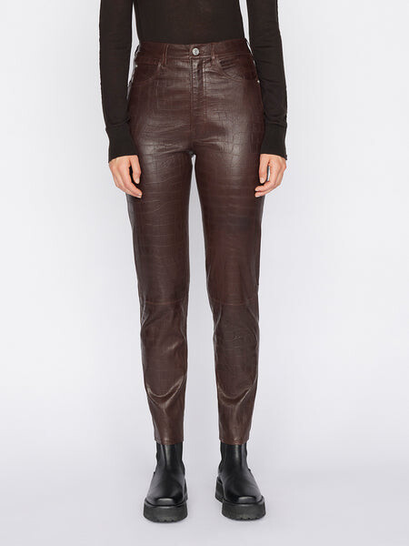 Frame Denim Leather Le High 'N' Tight Taper Americano - ShopStyle