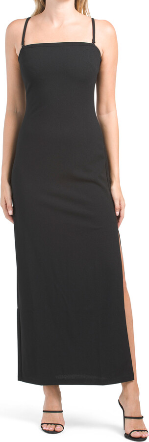 Rachel Roy Veronica Square Neck Side Slit Gown - ShopStyle Evening Dresses