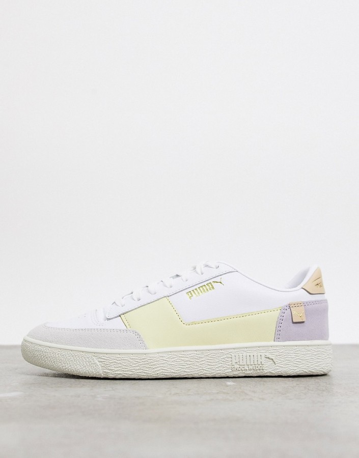 Puma Ralph Sampson mc sneakers in white and yellow - ShopStyle