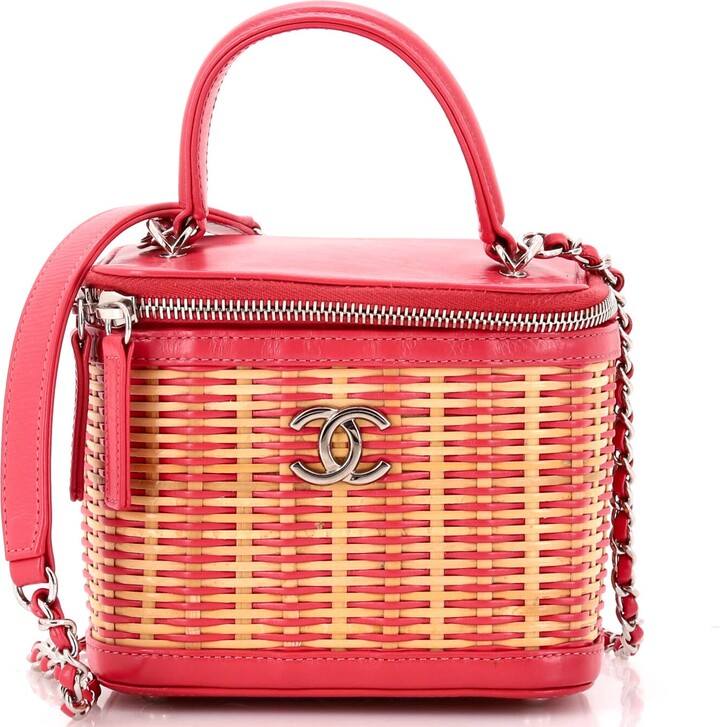 Chanel Take Away Vanity Case Rattan and Calfskin Small - ShopStyle ...