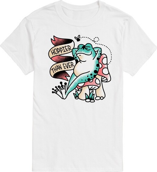 Instant Message Men' Intant Meage Cottagecore Frog with Muhroom Hoppier Than Ever Short Sleeve ...