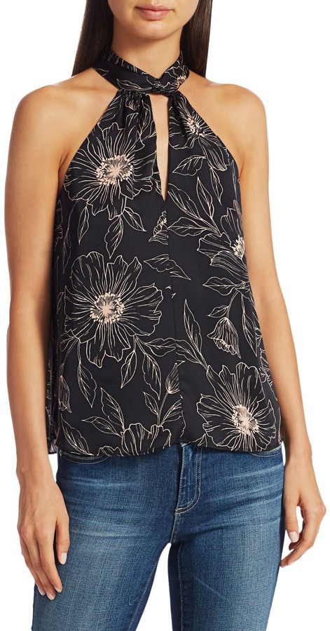 Joie Cedra Floral Keyhole Halter Top - ShopStyle