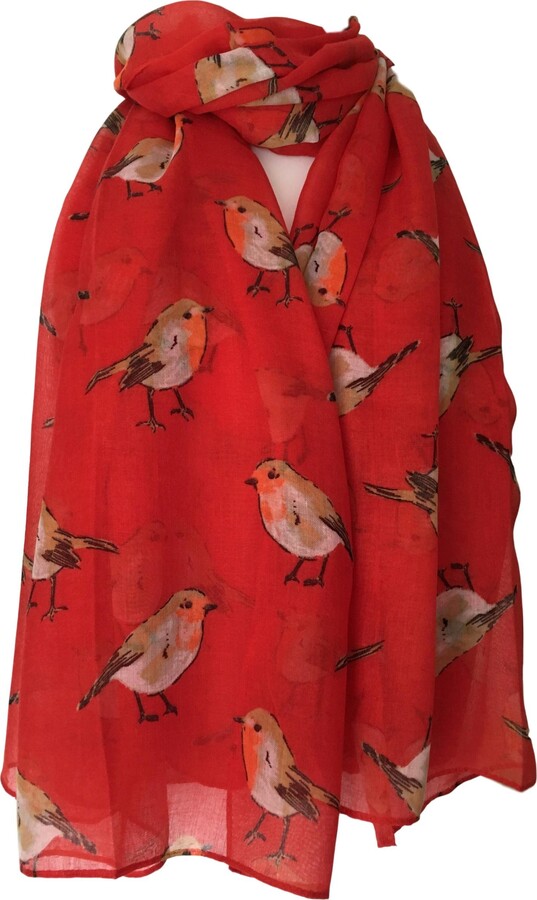 Purple Possum UK Purple Possum® Red Robin Scarf Ladies bird print wrap ...