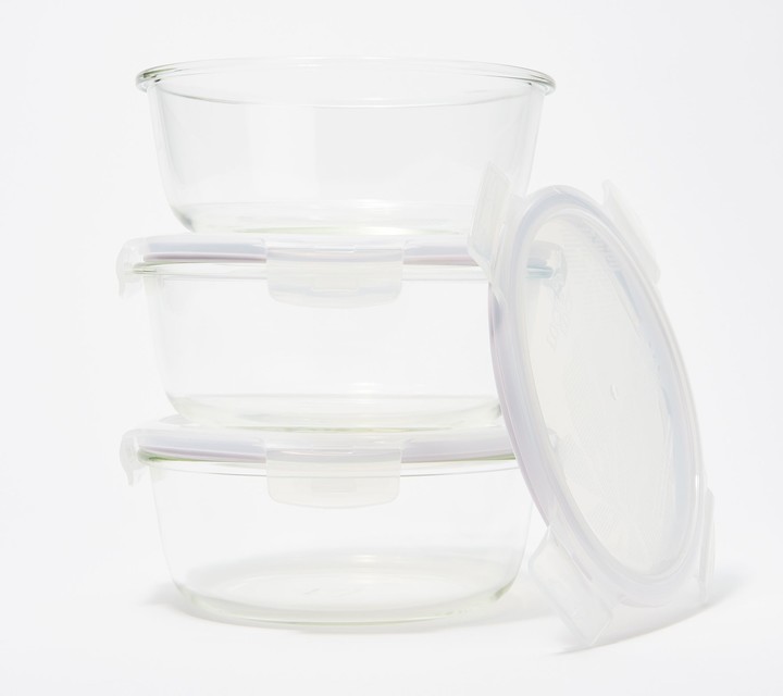 LocknLock Set of 3 Glass Bowl Storage Container Set - ShopStyle