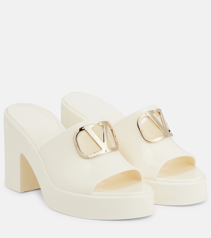 Valentino Garavani VLogo rubber platform mules - ShopStyle