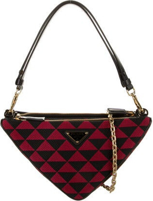 Prada Symbole Triangolo Jacquard Shoulder Bag - ShopStyle