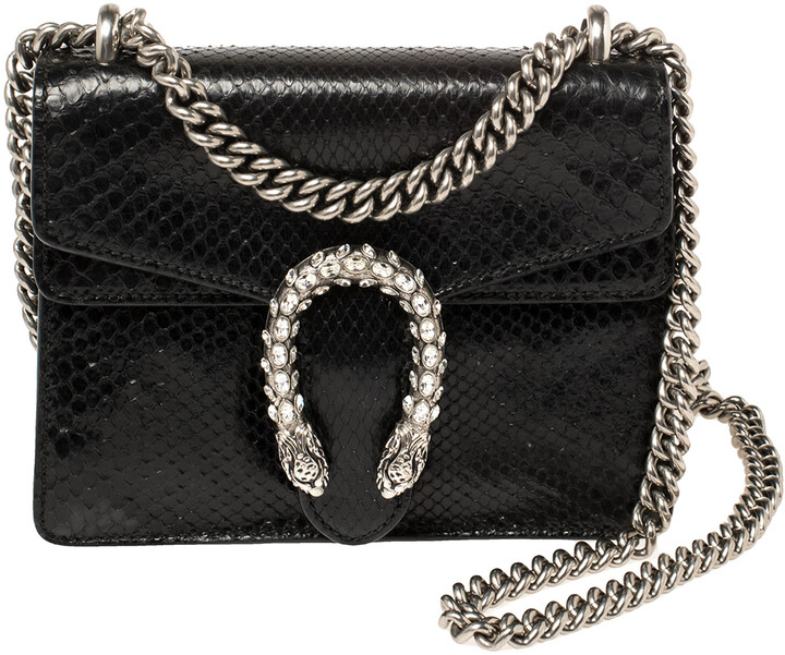 Gucci Black Python Mini Dionysus Shoulder Bag - ShopStyle
