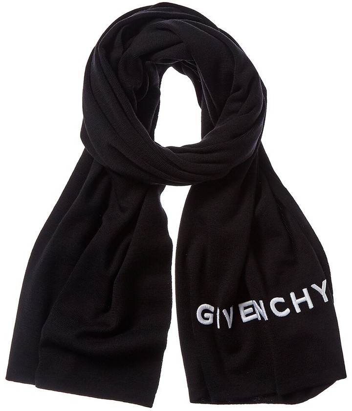 Givenchy Logo Embroidered Wool Scarf - ShopStyle Accessories