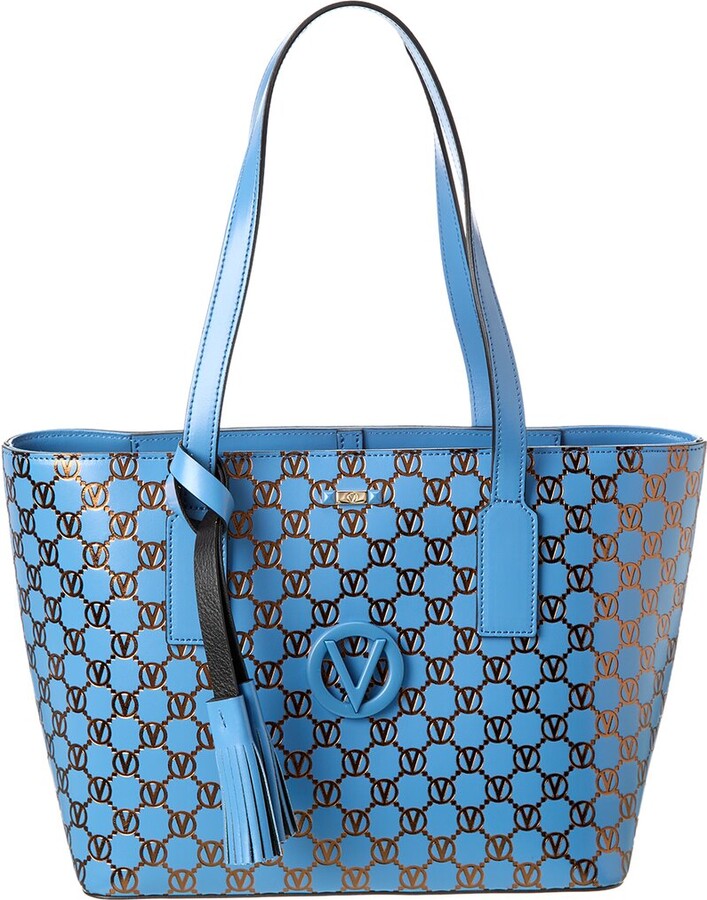 Valentino By Mario Valentino Prince Monogram Leather Tote - ShopStyle