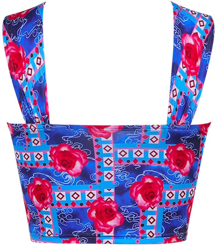 Mllkcao Womens Tops Summer Sexy Short Cutout Halter Neck Halterless ...