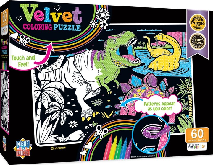 Masterpieces Puzzles Masterpieces Velvet Coloring - Dino 60 Piece Kids ...
