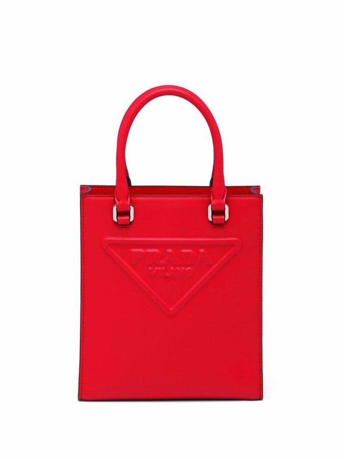 Prada Logo-Embossed Tote Bag - ShopStyle