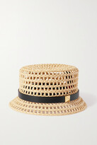 Valentino Garavani Roman Stud Faux Straw Bucket Hat - Neutrals - ShopStyle