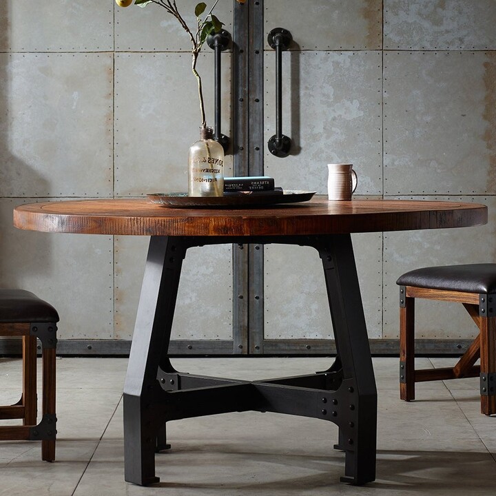 Carbon Loft Magie Amber and Graphite Adjustable Round Dining Table ...