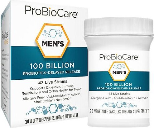 Probiocare Probiotic for Men - 100 Billion CFUs - Supports Digestive ...
