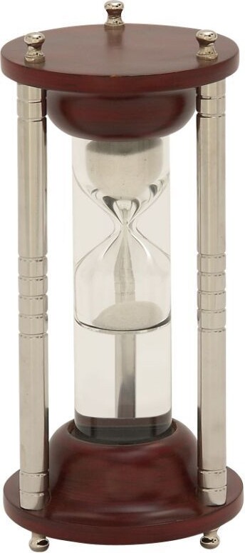 Studio 350 Beautiful Wood Aluminum Glass Floating Sand Timer ...