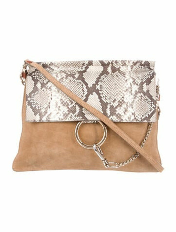 Chloé Python-Trimmed Medium Faye Shoulder Bag - ShopStyle